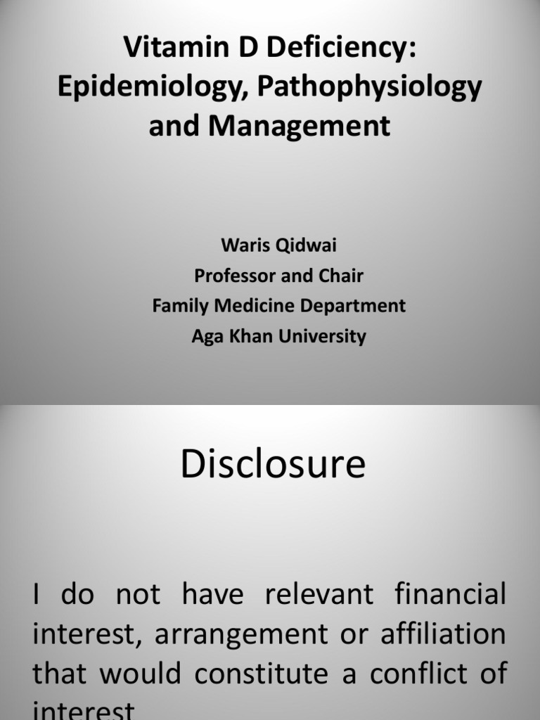 Vitamin D Deficiency: Epidemiology, Pathophysiology and Management ...