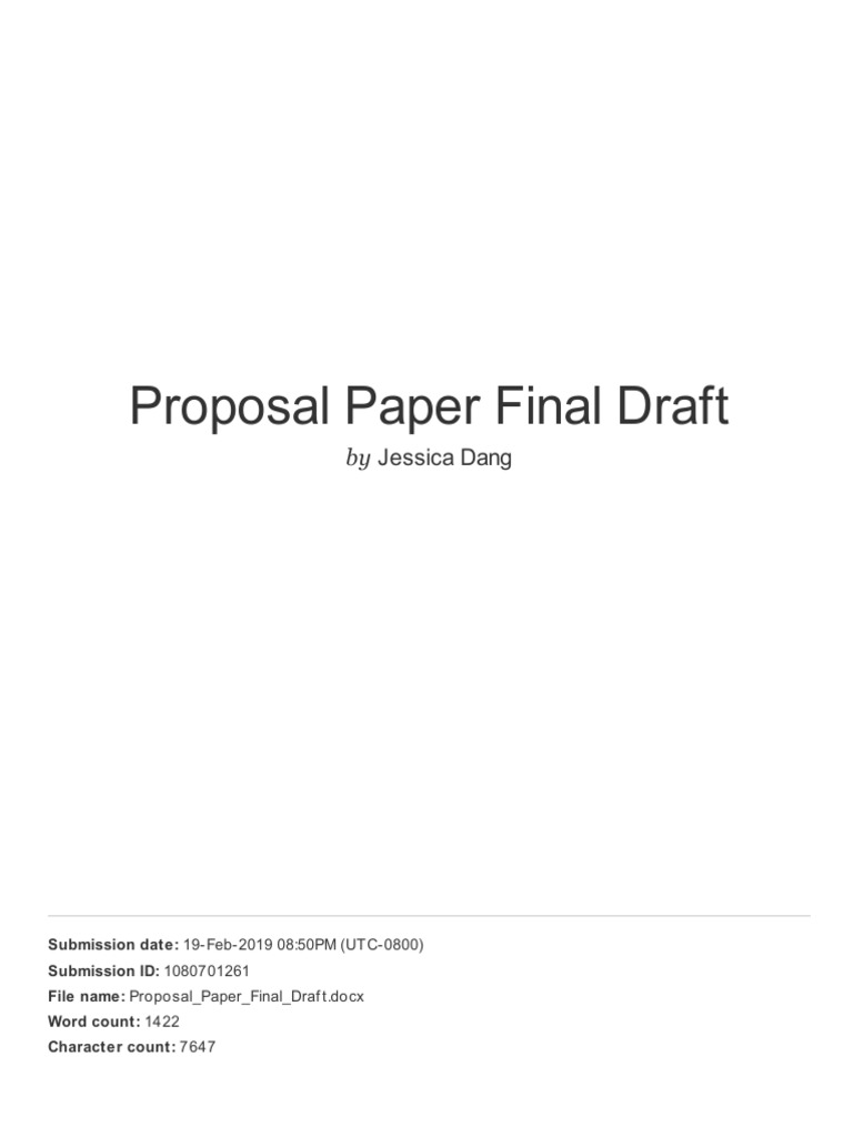 Proposal Paper Final Draft | PDF | Essays | Argument