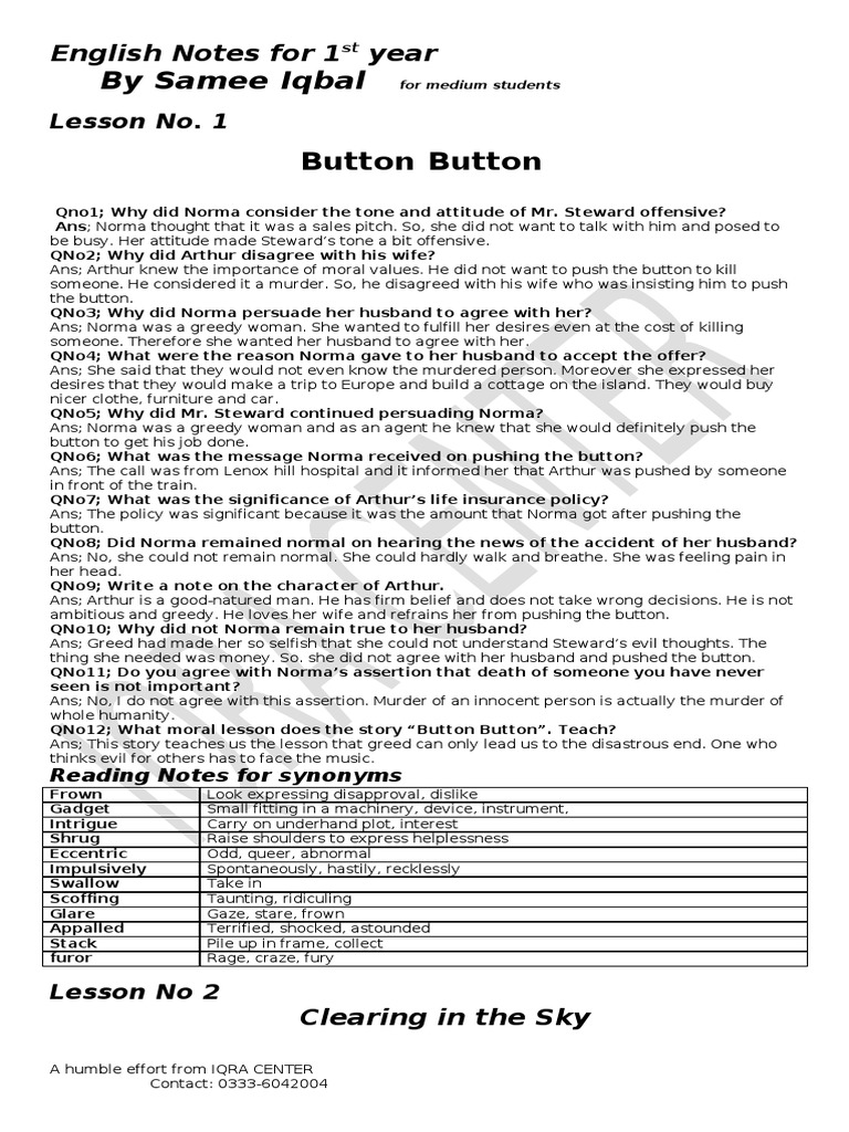 1st Year English Notes by IQRA CENTER Sameeiqbal | PDF | Biblical Magi ...