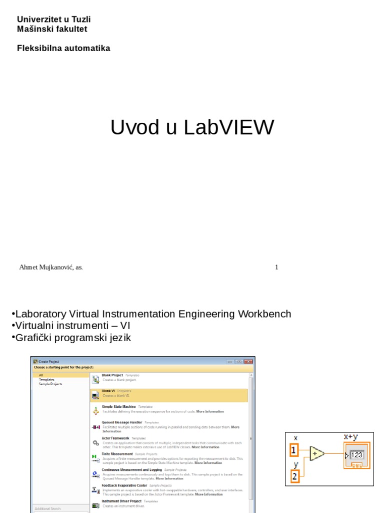 Vježbe 1 - Uvod U LabVIEW | PDF