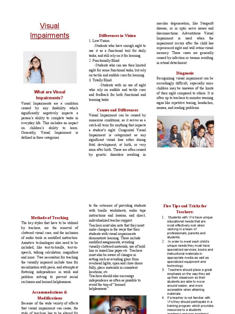 visual impairments brochure | Visual Impairment | Teachers