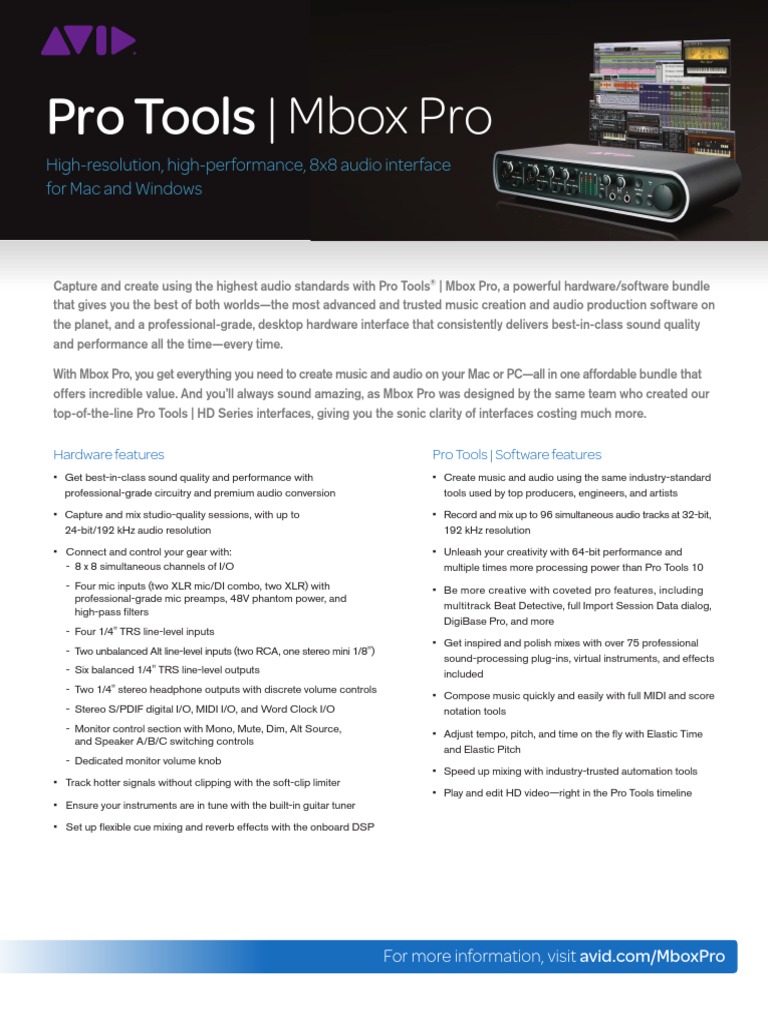 Pro Tools - Mbox Pro: High-Resolution, High-Performance, 8x8 Audio ...