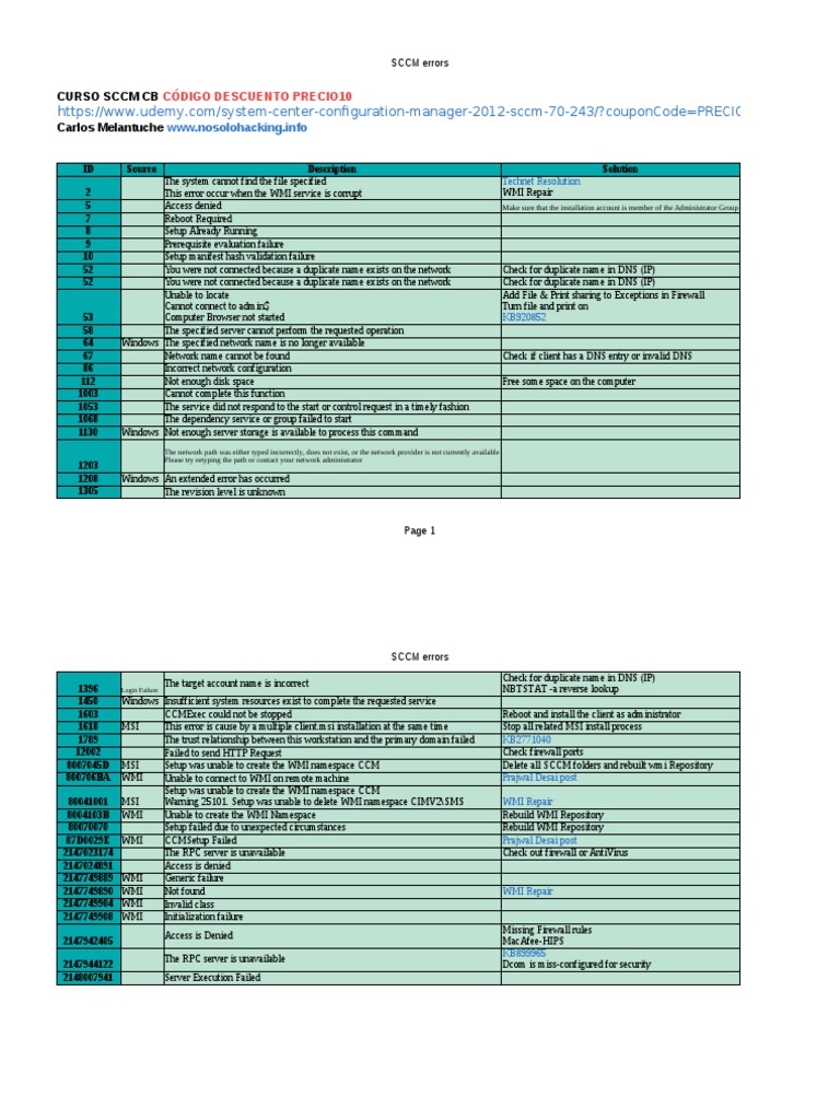 SCCM Client Errors | PDF | Domain Name System | Computer Network