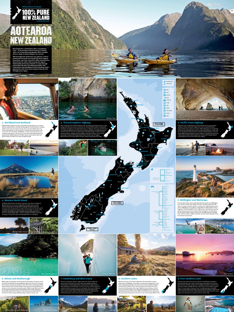 NZ Touring Map PDF | PDF | New Zealand | Leisure