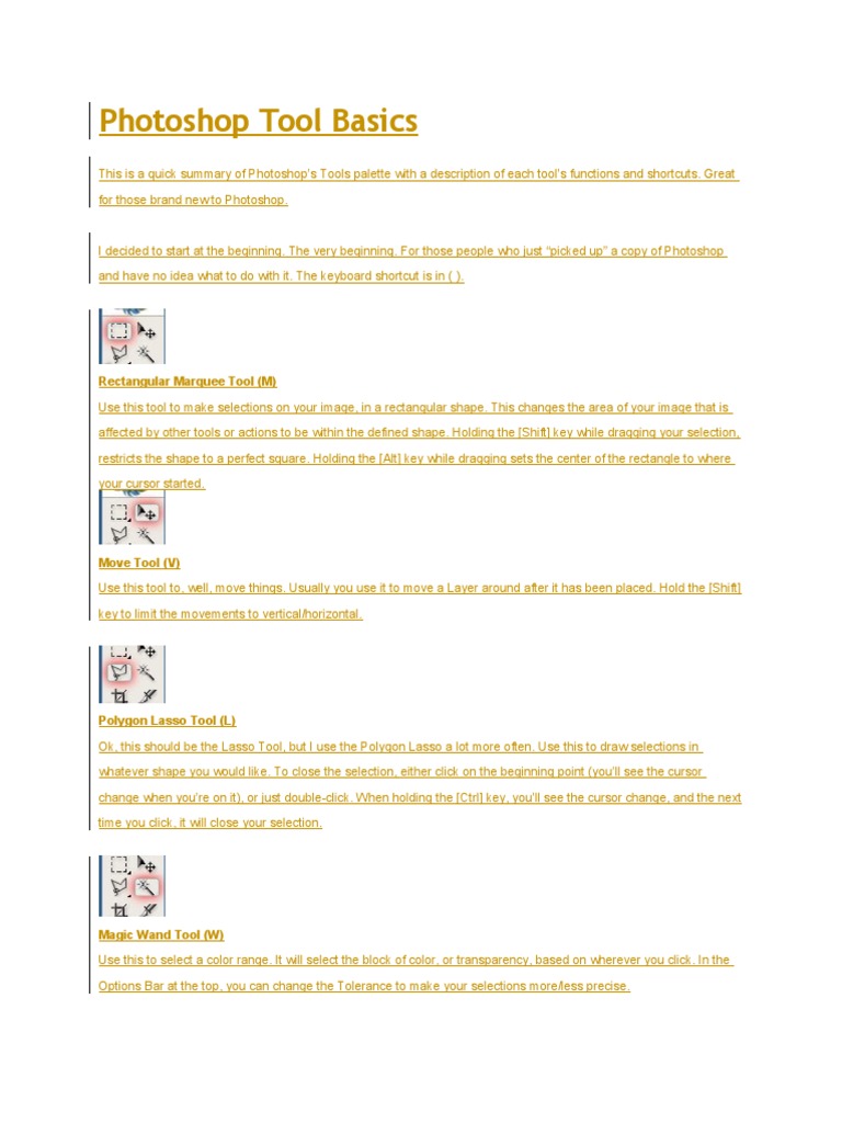 Photoshop Tool Basics: Rectangular Marquee Tool (M) | PDF | Adobe ...