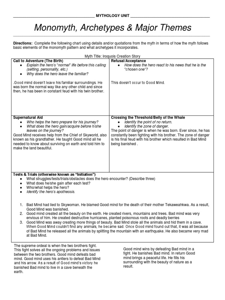 Iroquois Creation Story | PDF | Hero | Traditional Stories