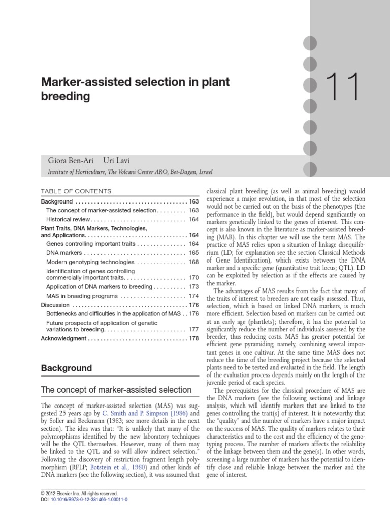 11 Marker Assisted Selection In Plant Breeding Pdf Microsatellite