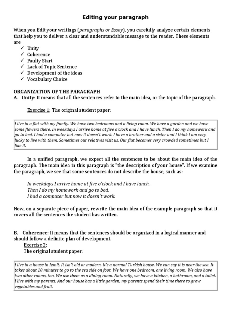 Editing Your Paragraph | PDF | Paragraph | English Language