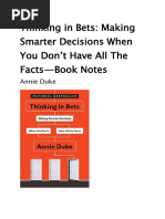 Thinking in Bets: Decision-Making Insights | PDF | Decision Making | Risk