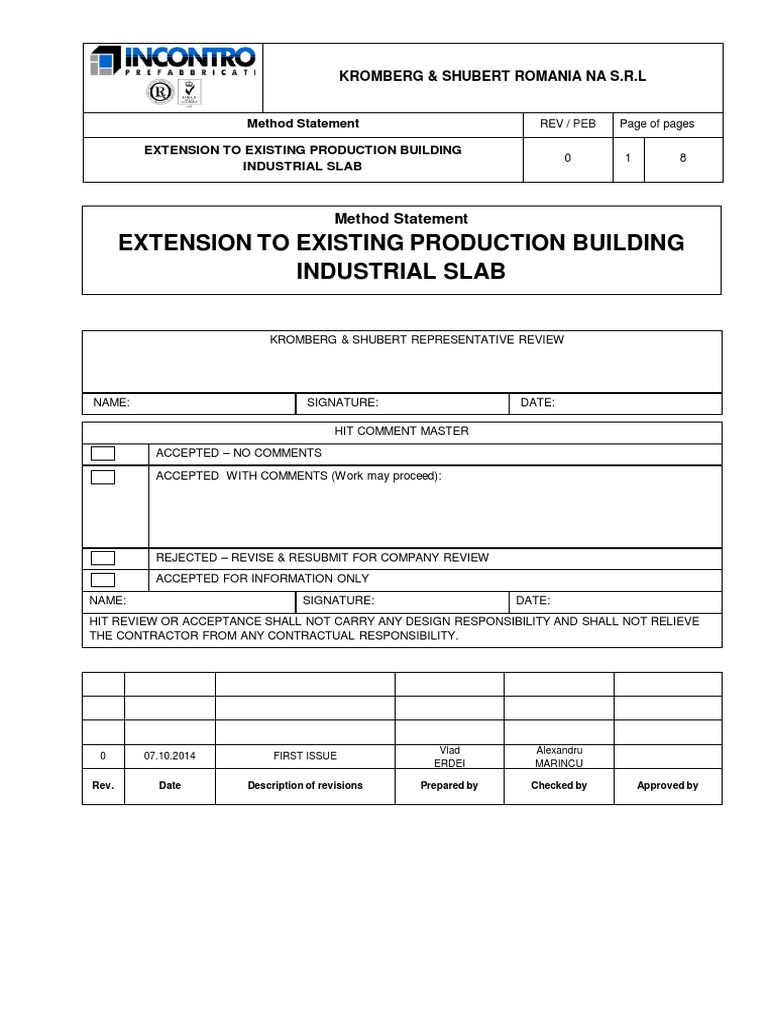Extension To Existing Production Building Industrial Slab: Method ...