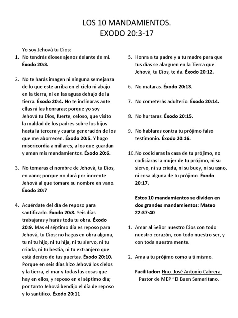 10 Mandamientos | PDF | Diez Mandamientos | Gente de la Torá