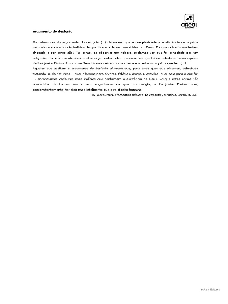 Argumento Desígnio | PDF