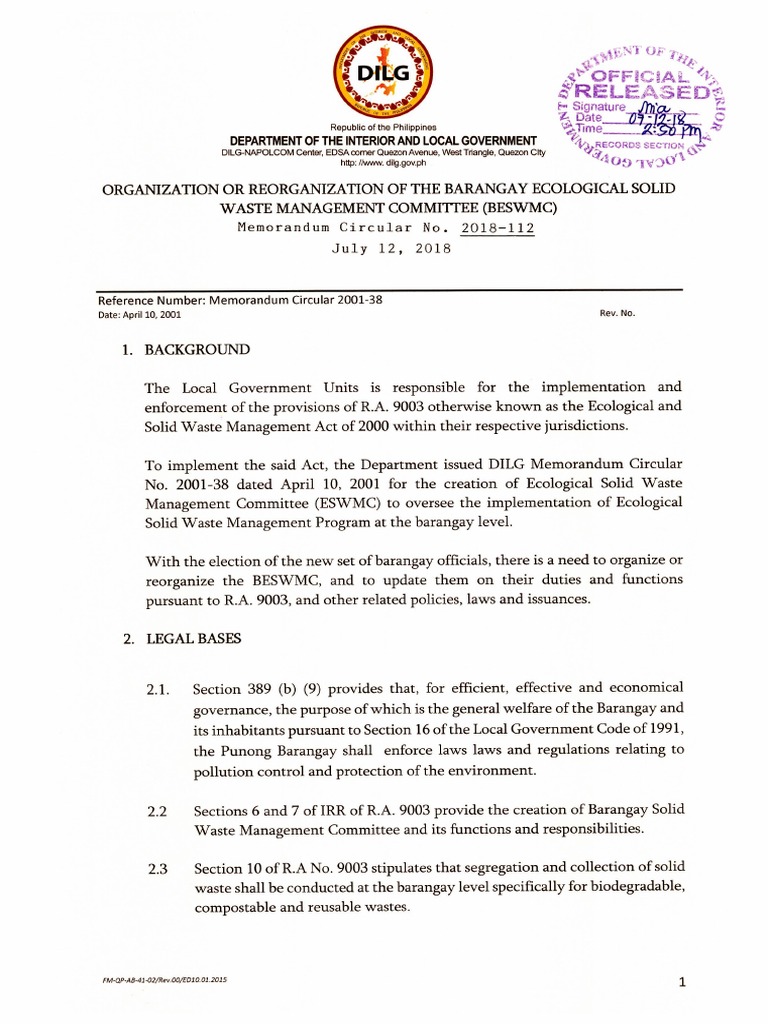 Organization of BESWMC PDF | PDF