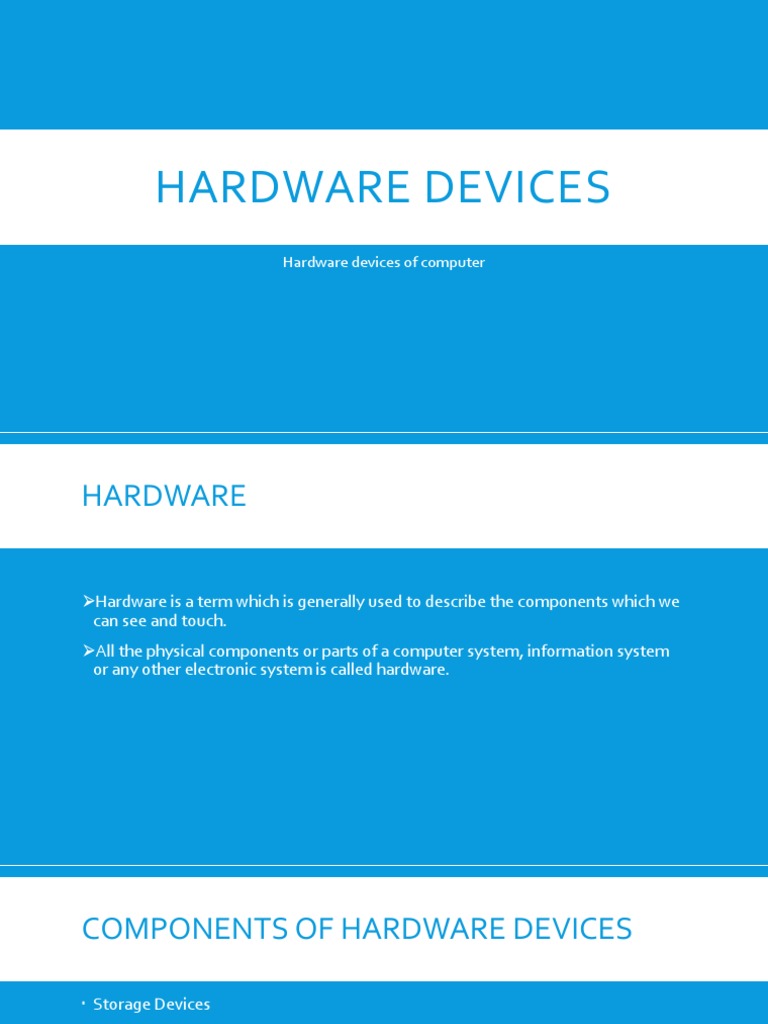 Computer Hardware Devices Guide | PDF