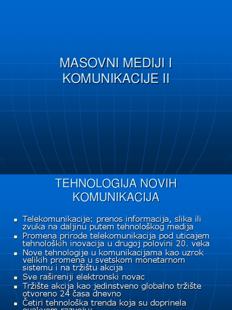12 Masovni Mediji I Komunikacije 2 | PDF