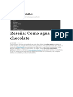 Como Agua para Chocolate Resumen Por Capítulos | PDF