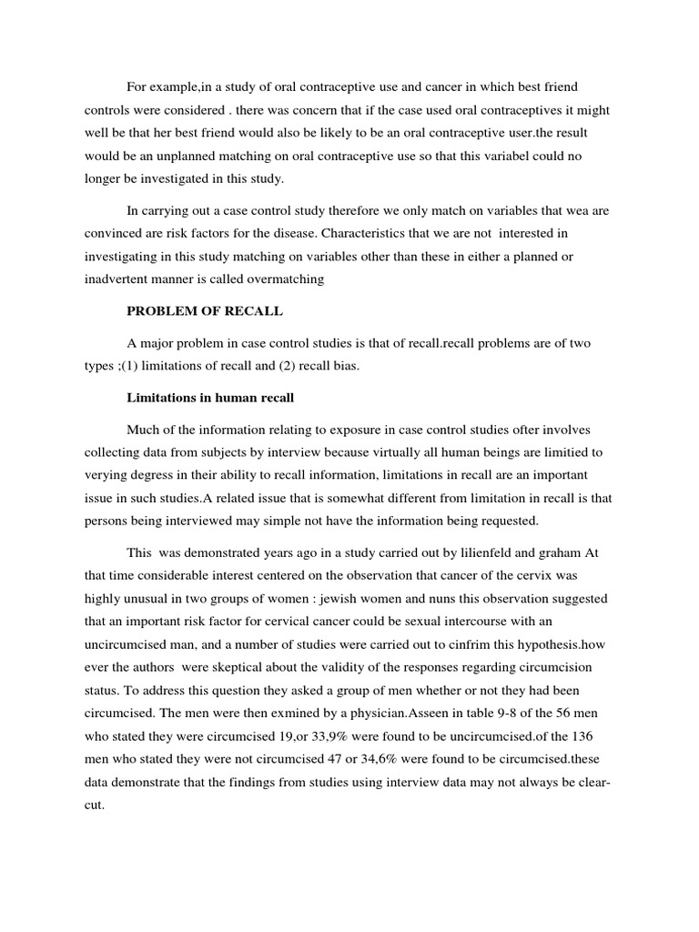 Problem of Recall | PDF | Cervical Cancer | Birth Control