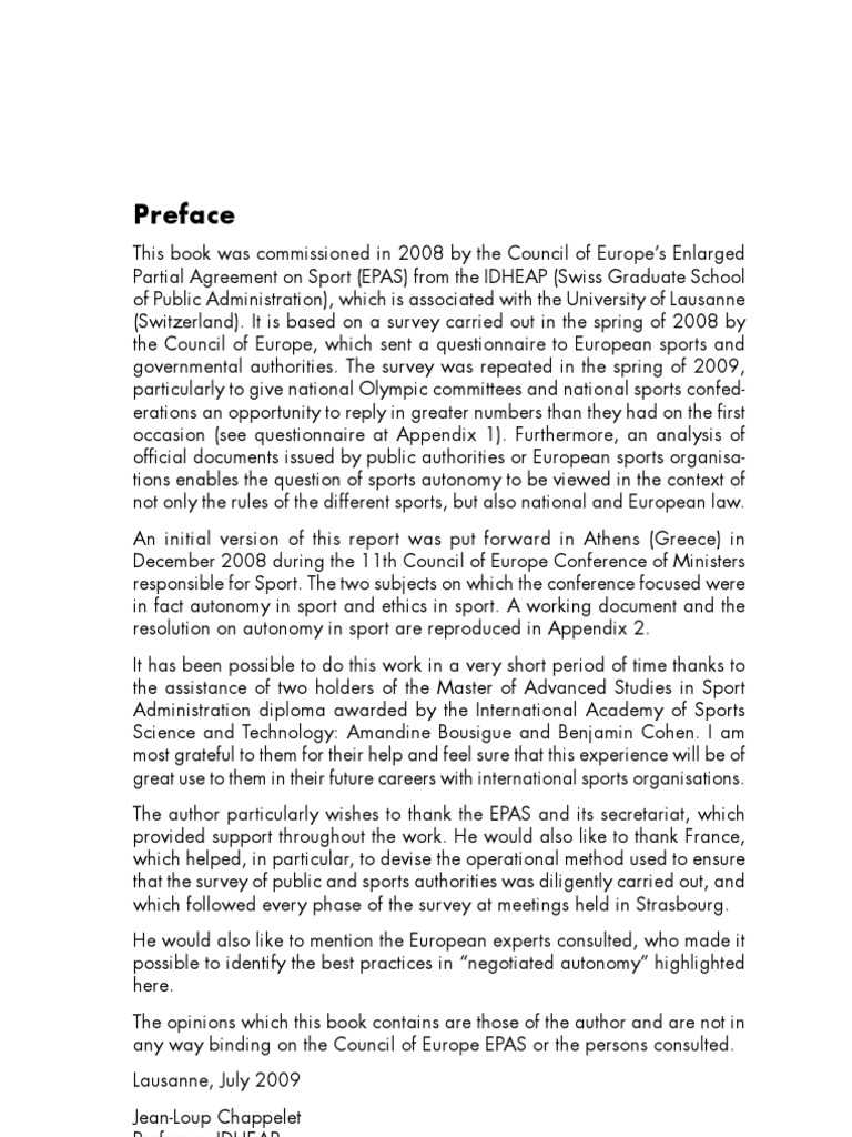 Autonomy of Sport | PDF | European Union | European Union Law