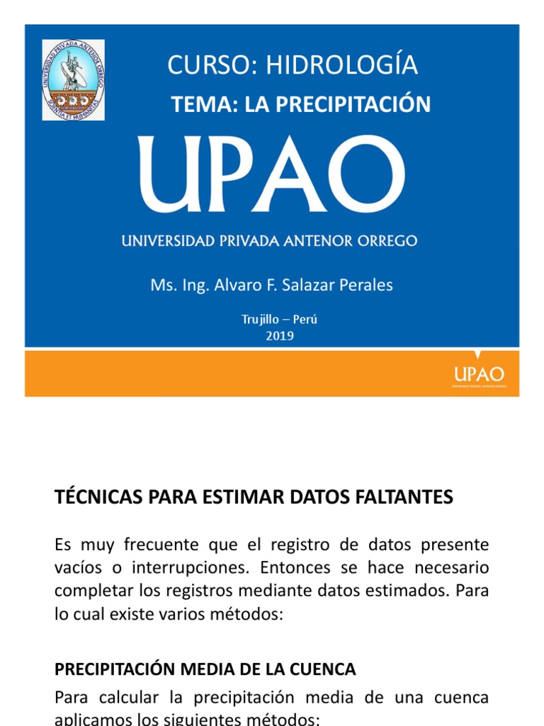 Curso: Hidrología: Tema: La Precipitación | PDF | Precipitación ...