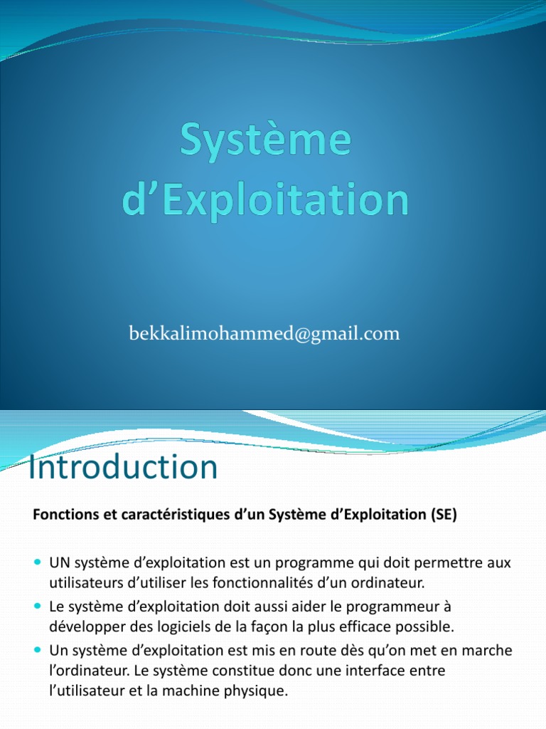 Cours Système Dexploitation | PDF | Système d'exploitation | Kernel (Système d'exploitation)