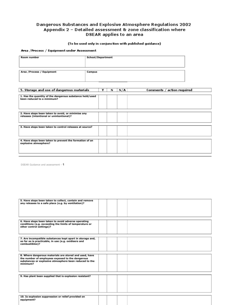 Dangerous Substances and Explosive Atmosphere Regulations 2002 Appendix ...