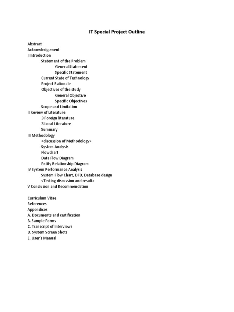 IT Special Project Outline | PDF