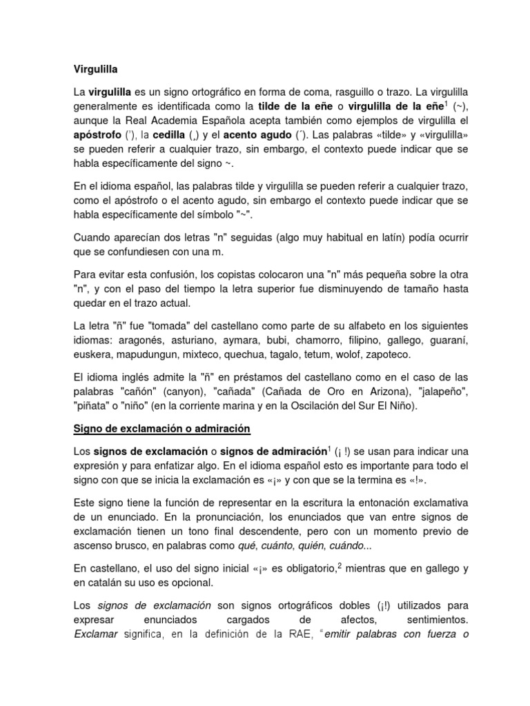 Virgulilla | PDF | Codificaciones | Lingüística