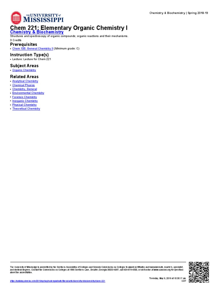Chem 221: Elementary Organic Chemistry I: Prerequisites Instruction ...