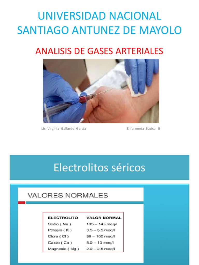 Analisis de Gases Arteriales Diapositivas | PDF | Sangre | Oxígeno
