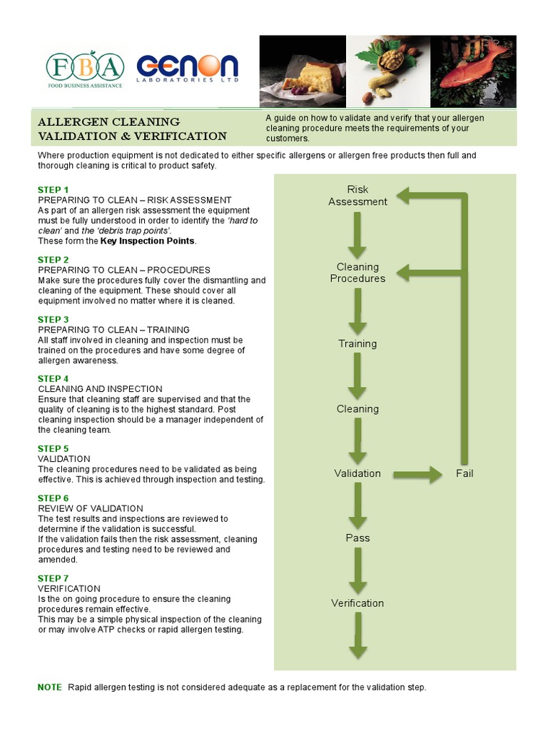 VAL1 - Allergen Cleaning Validation, Step-By-step | PDF | Verification ...