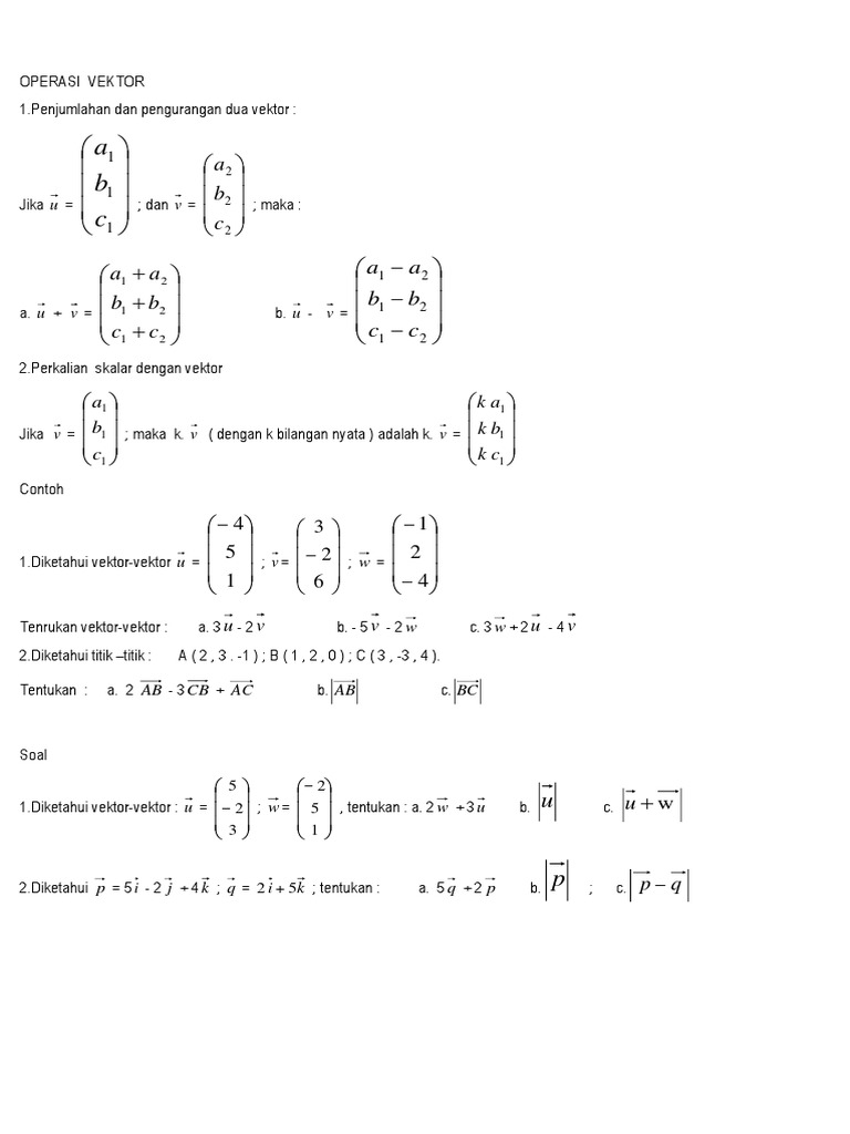Operasi Vektor | PDF