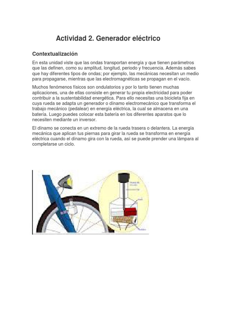 Actividad 2 Generador eléctrico.......docx | Olas | Física