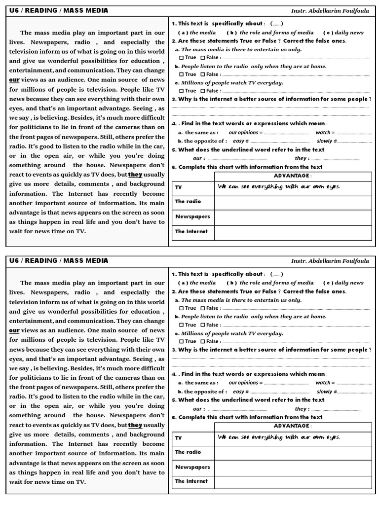Media's Role and Forms | PDF | News | Mass Media