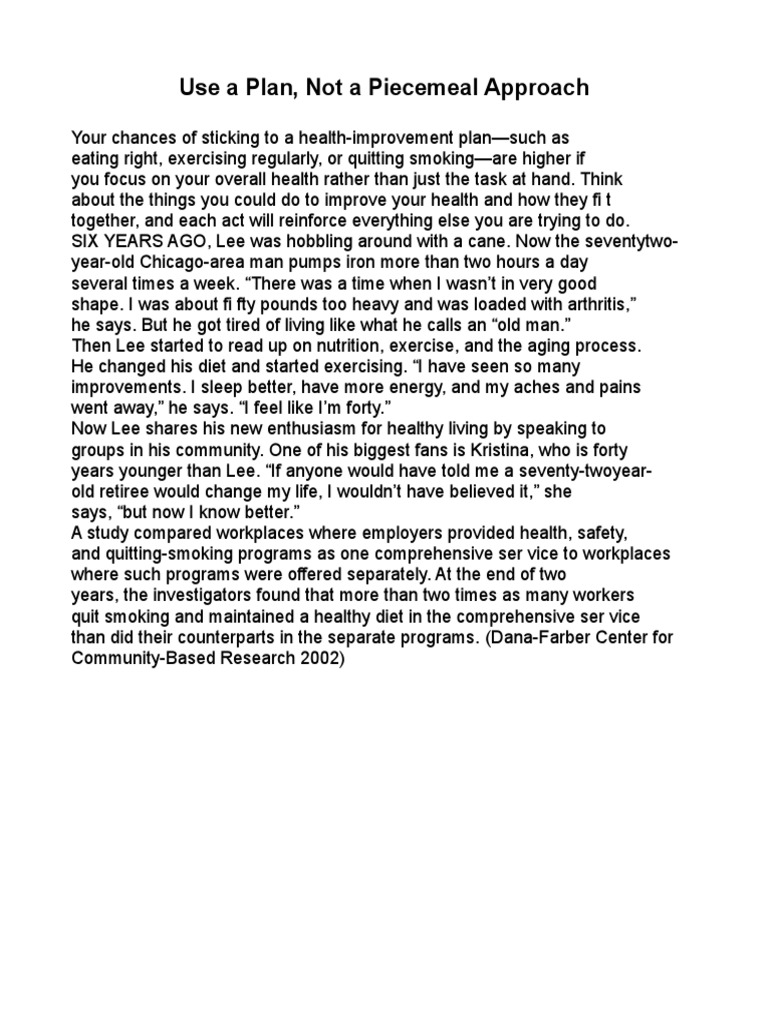 Use A Plan, Not A Piecemeal Approach | PDF