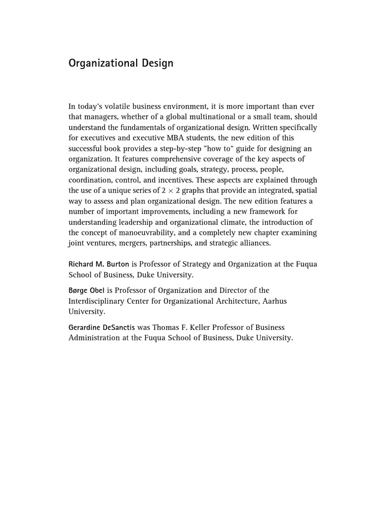 Burton Et Al - Organizational-Design-Step-by Step Approach - 2nd ...