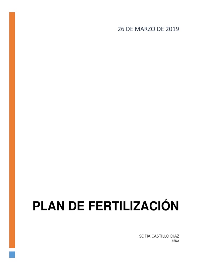 Plan de Fertilización | PDF | Fertilizante | Suelo