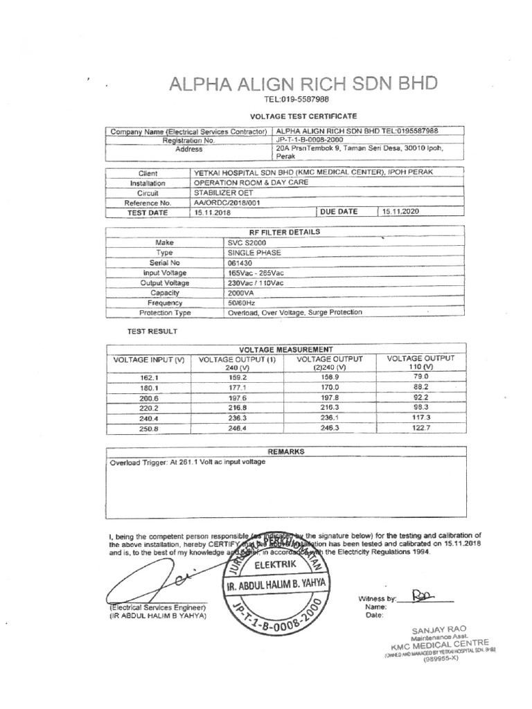 Calibration Certificate | PDF