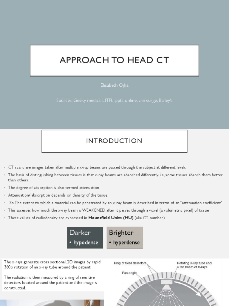 Approach To Head CT | PDF | Ct Scan | X Ray