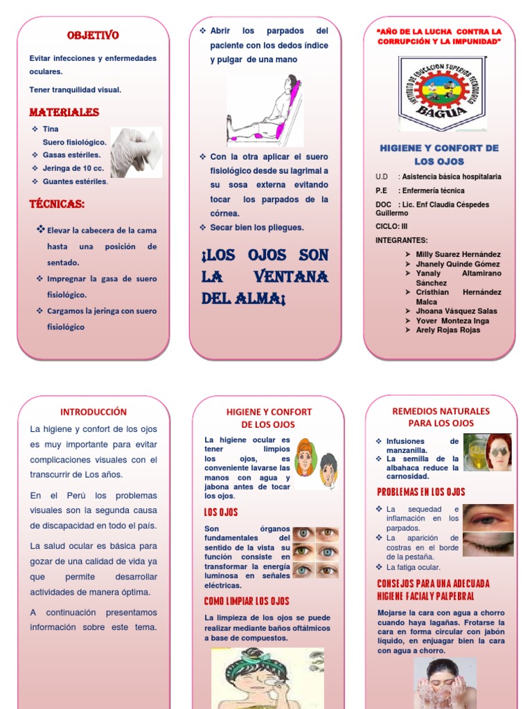 Triptico de Los Ojos | PDF | Agua | Ciencias de la Salud