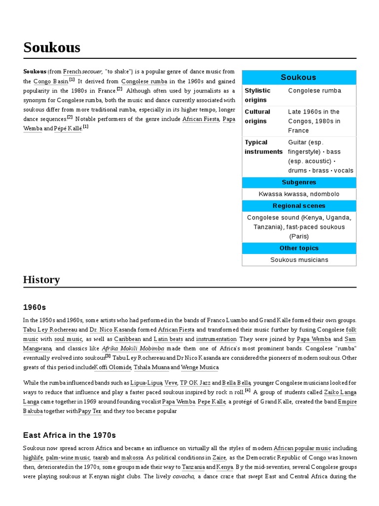 Soukous | PDF | African Music | Performing Arts