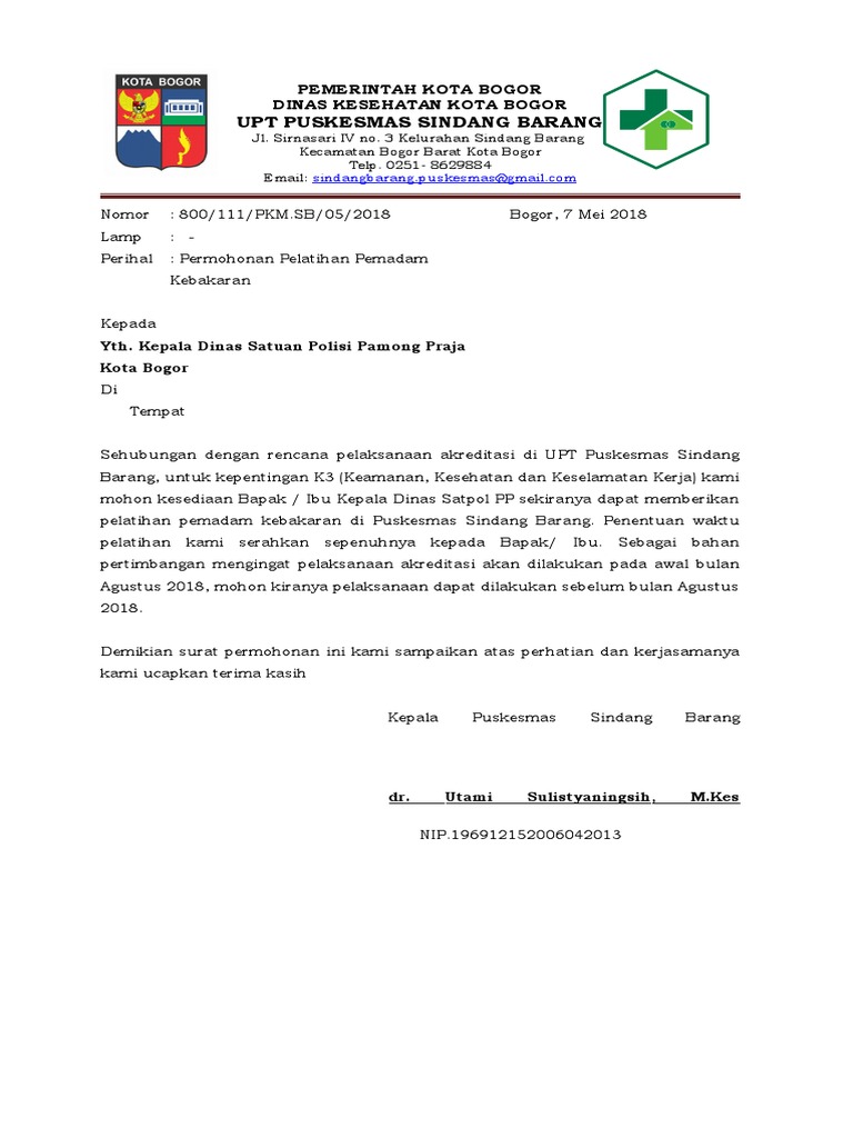 Permohonan Pelatihan Damkar | PDF