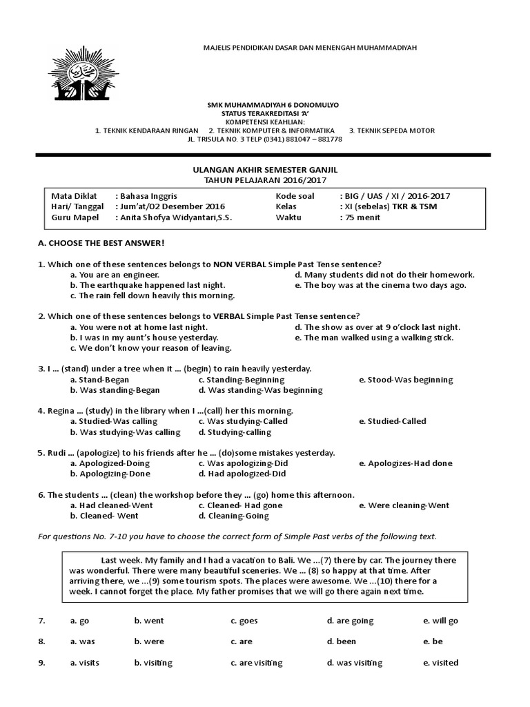 Soal Bahasa Inggris Xi SMK | PDF | Semiotics | Morphology