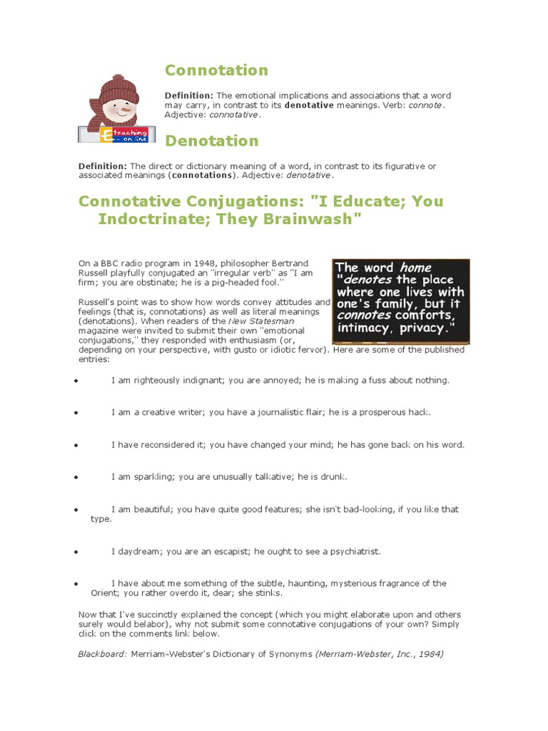 Connotative Power of Words | PDF | Semantics | Language Mechanics