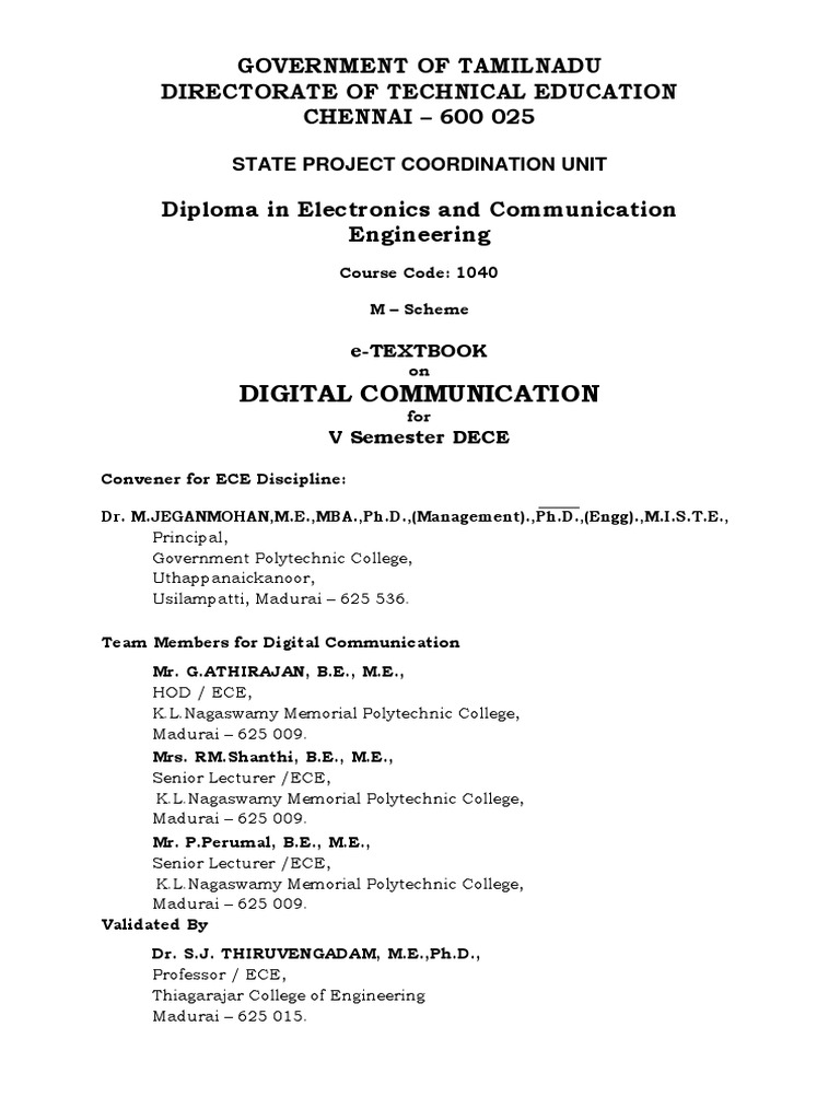 Digital Communication PDF | PDF | Digital Signal | Data Transmission