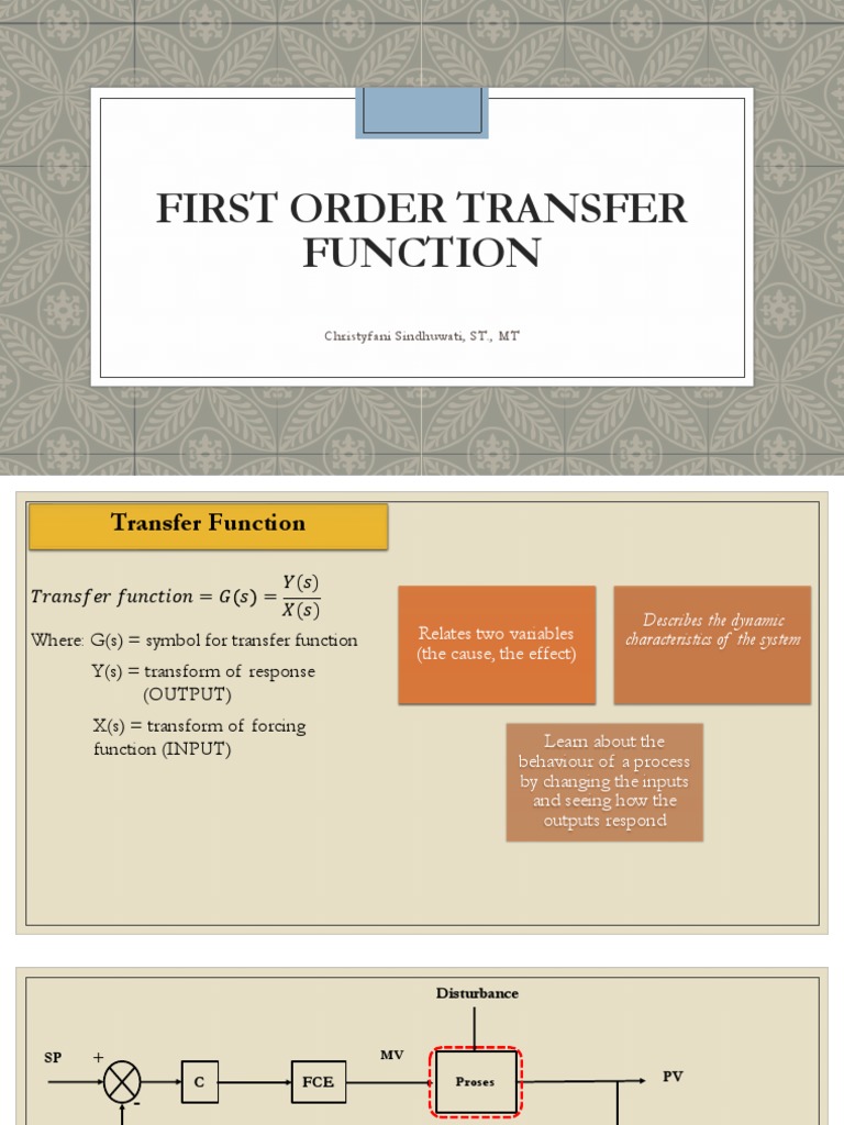 First Order Transfer Function | PDF | Applied Mathematics | Teaching ...