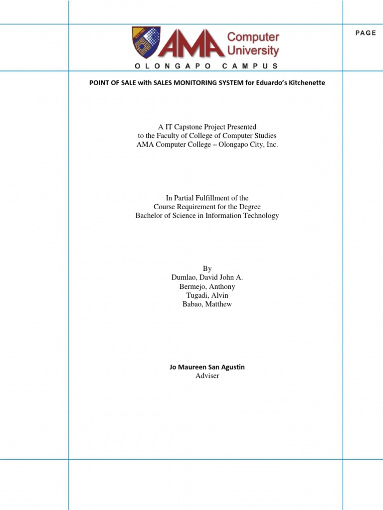 Capstone Docs (Original) | PDF | Point Of Sale | Software Development