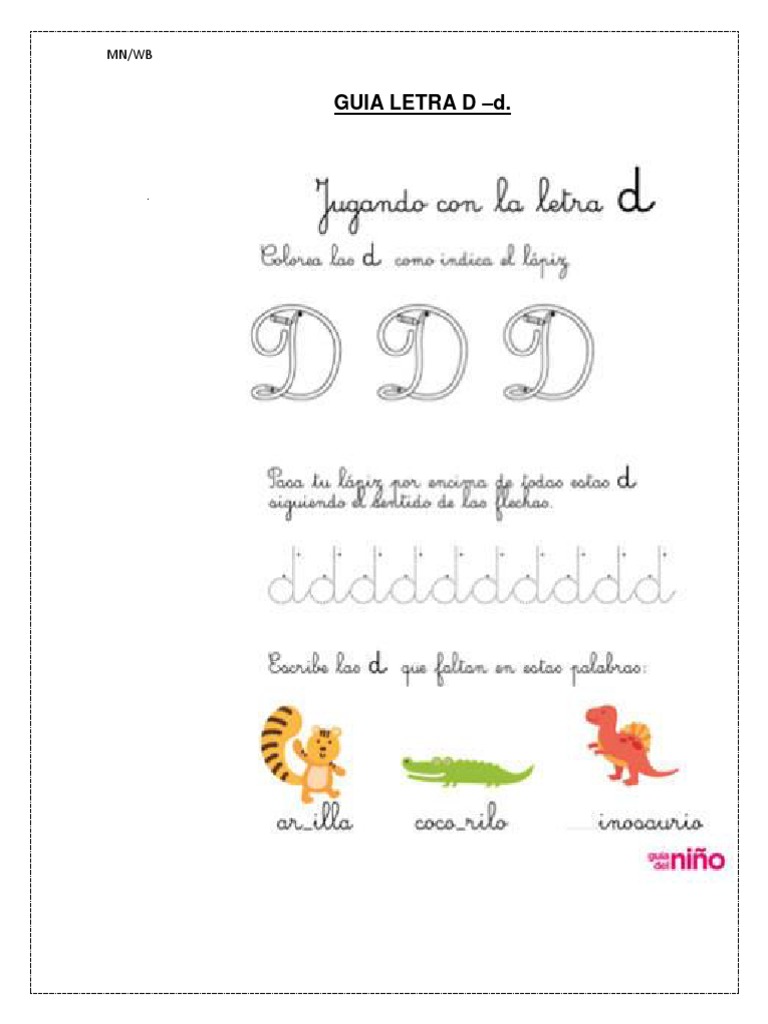 Guia Letra D –d.: Mn/Wb