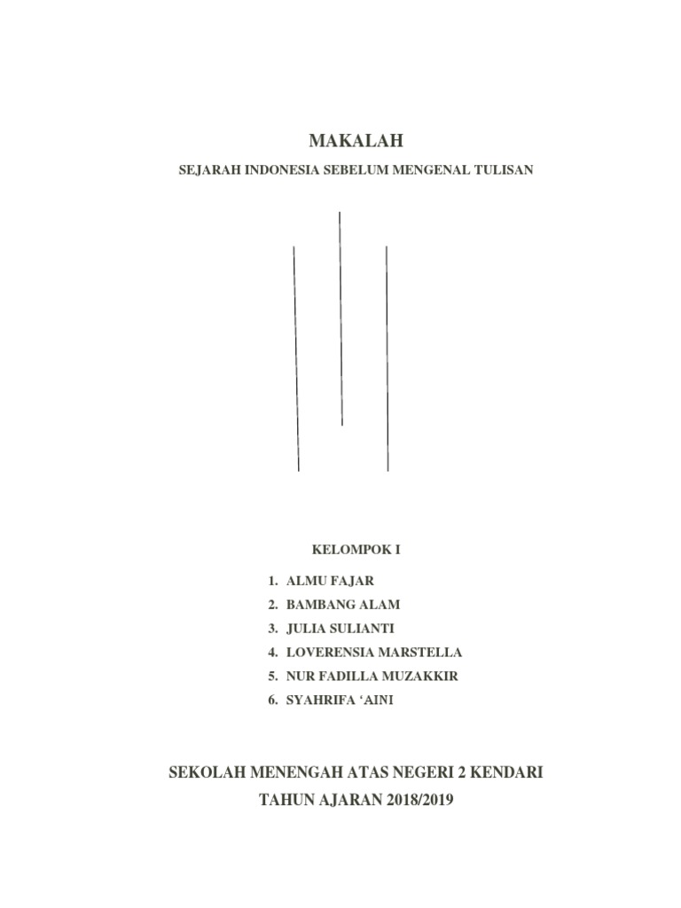 Makalah Sejarah Sebelum Mengenal Tulisan | PDF