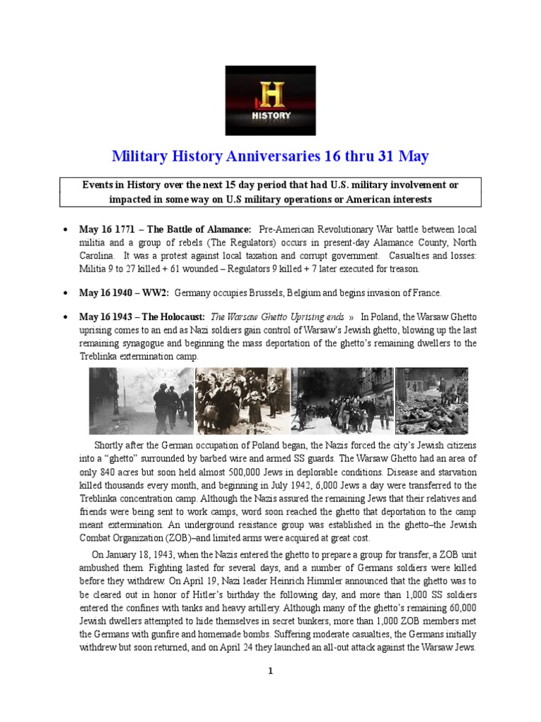 Military History Anniversaries 0516 Thru 053119 | PDF | Vietnam War ...