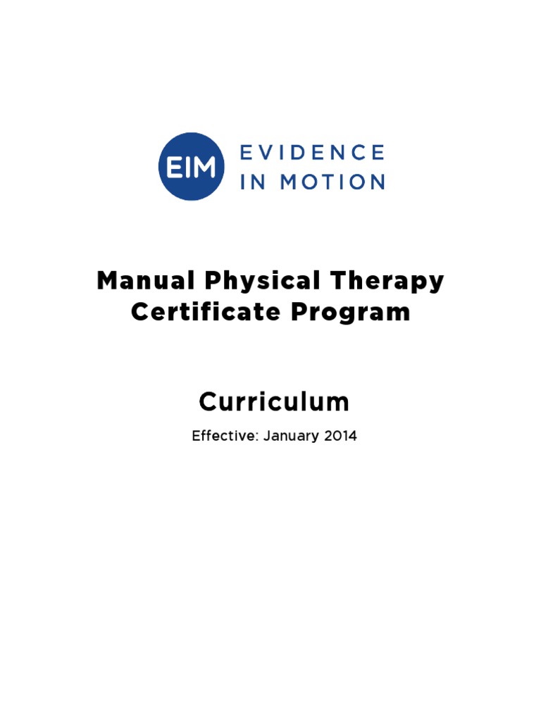 Manual Physical Therapy Certificate Program: Curriculum | PDF | Medical ...